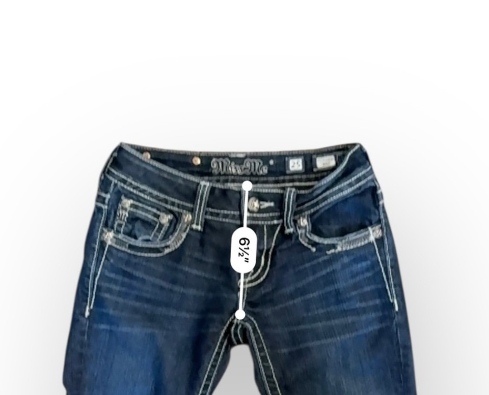 Miss Me Bootcut Jeans Womens 25 Dark Wash Embellished Bling Stretch ...