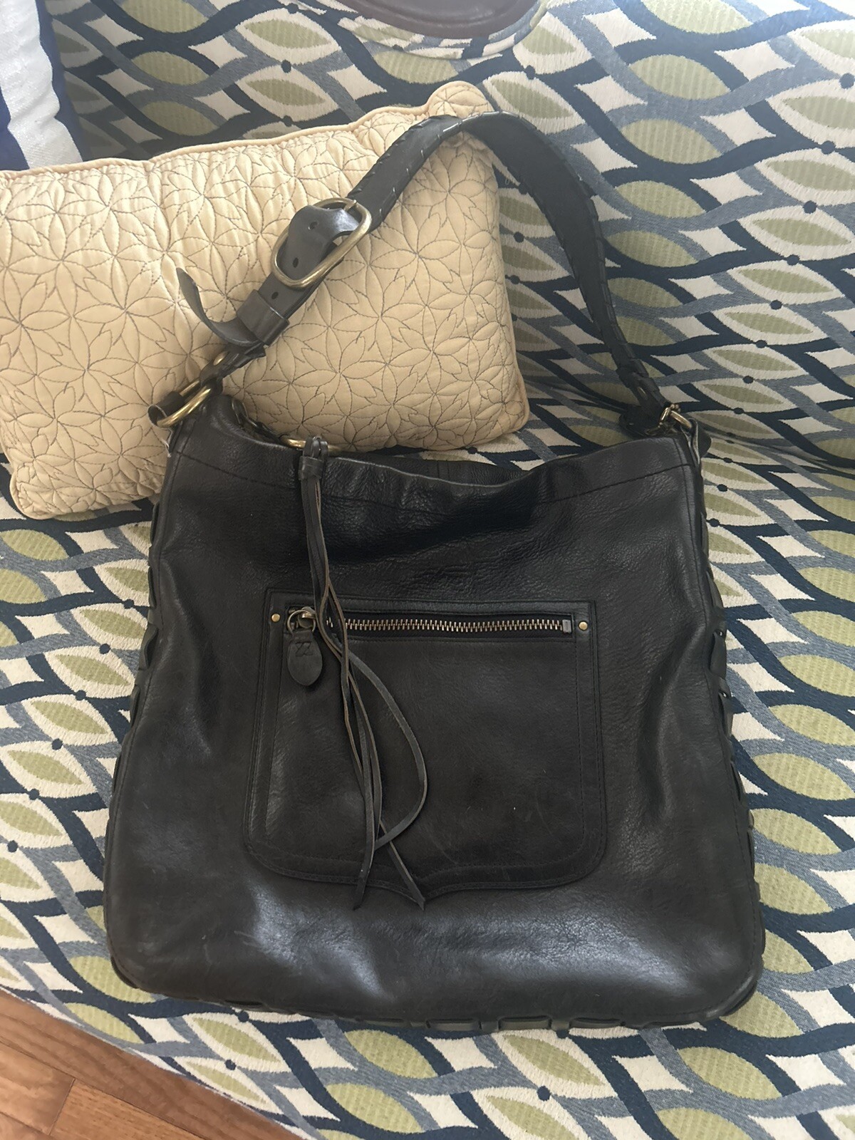 COACH THOMPSON LEGACY XL HOBO BLACK REAL LEATHER BAG… - Gem