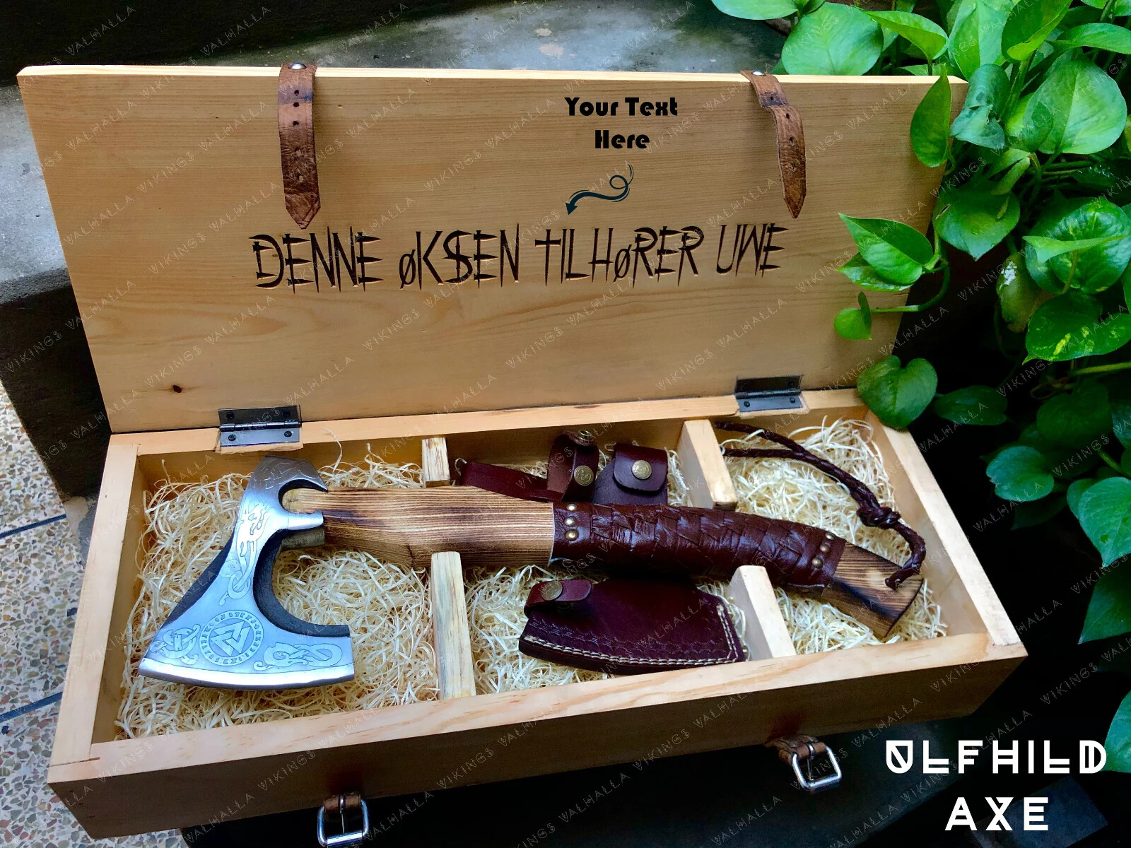 Custom Handmade Vikings Axe Personalized Wooden Gift Box Medieval ...