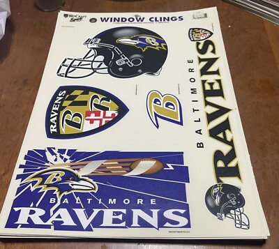 Vintage Baltimore Ravens 5 Decals WinCraft NFL Window Clings 11x17 NEW ...