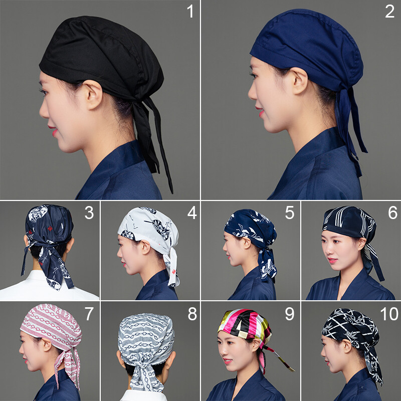 Chef Hat Working Cap Hood Japanese Cuisine Restaurant Waiter Turban Men ...