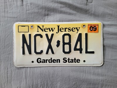 NJ NEW JERSEY License Plate - YELLOW EMBOSSED PASSENGER - NCX 84L | eBay