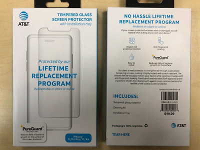 AT&T PureGuard Tempered Glass Screen Protector for iPhone 12 / 12 Pro ...
