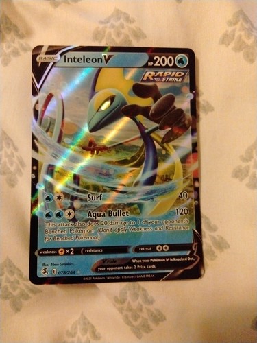 Pokemon TCG - Inteleon V - Fusion Strike - 078/264 Holo Ultra Rare - NM ...