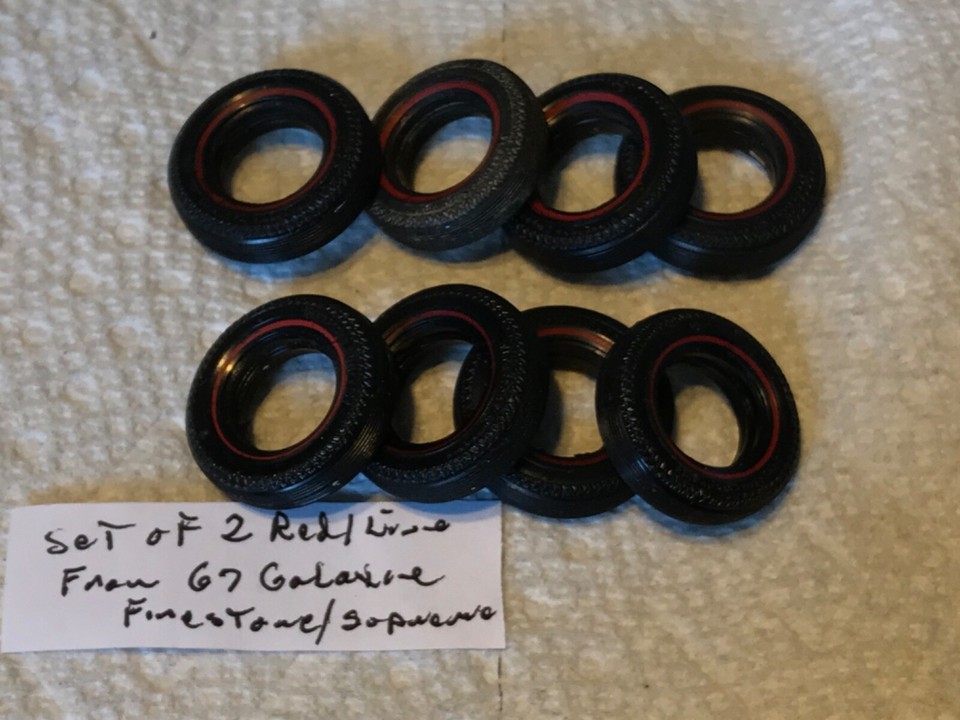 MPC 1/25 VINTAGE FIRESTONE SUMPREME RED LINES TIRES 8 TIRES USED CIRCA ...
