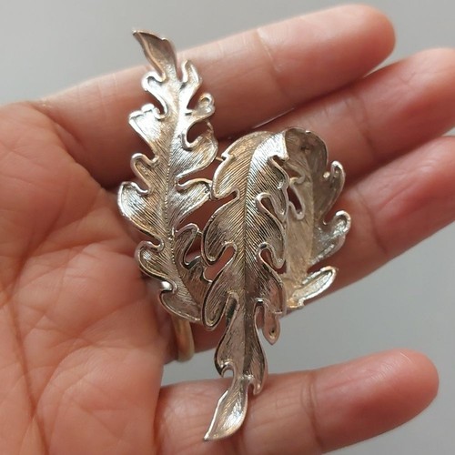 Vintage Lisner Brushed Silver Tone Fern Leaf Brooch Pin | eBay
