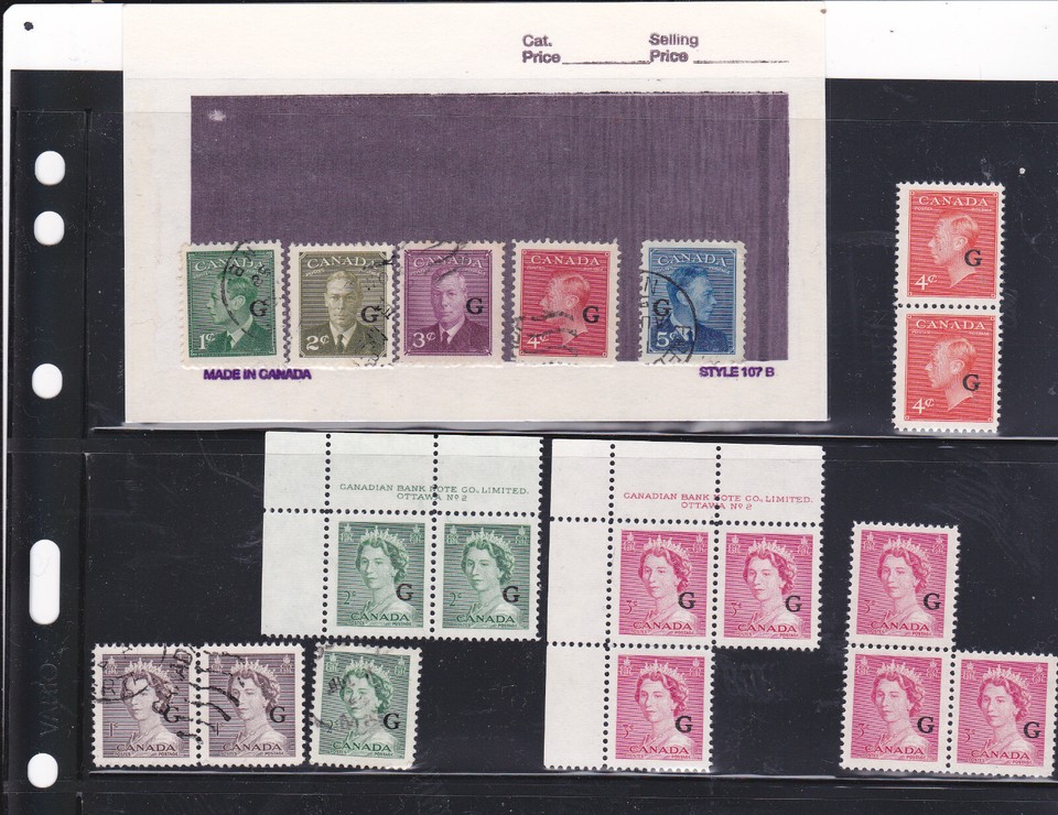 Canada "G" Overprinted Stamps | eBay