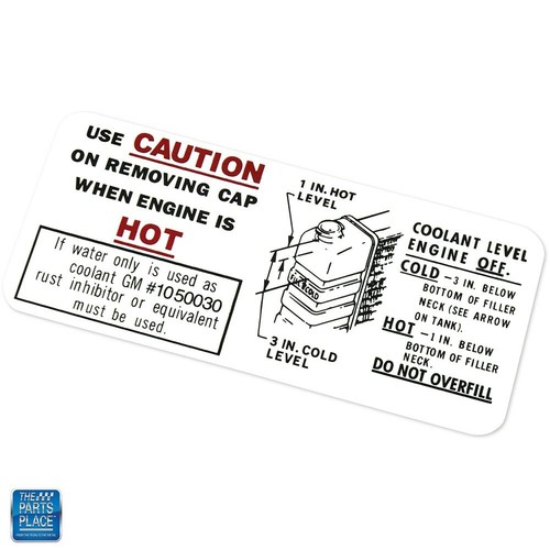 1968 GTO LeMans Caution Cooling Decal EA | eBay UK