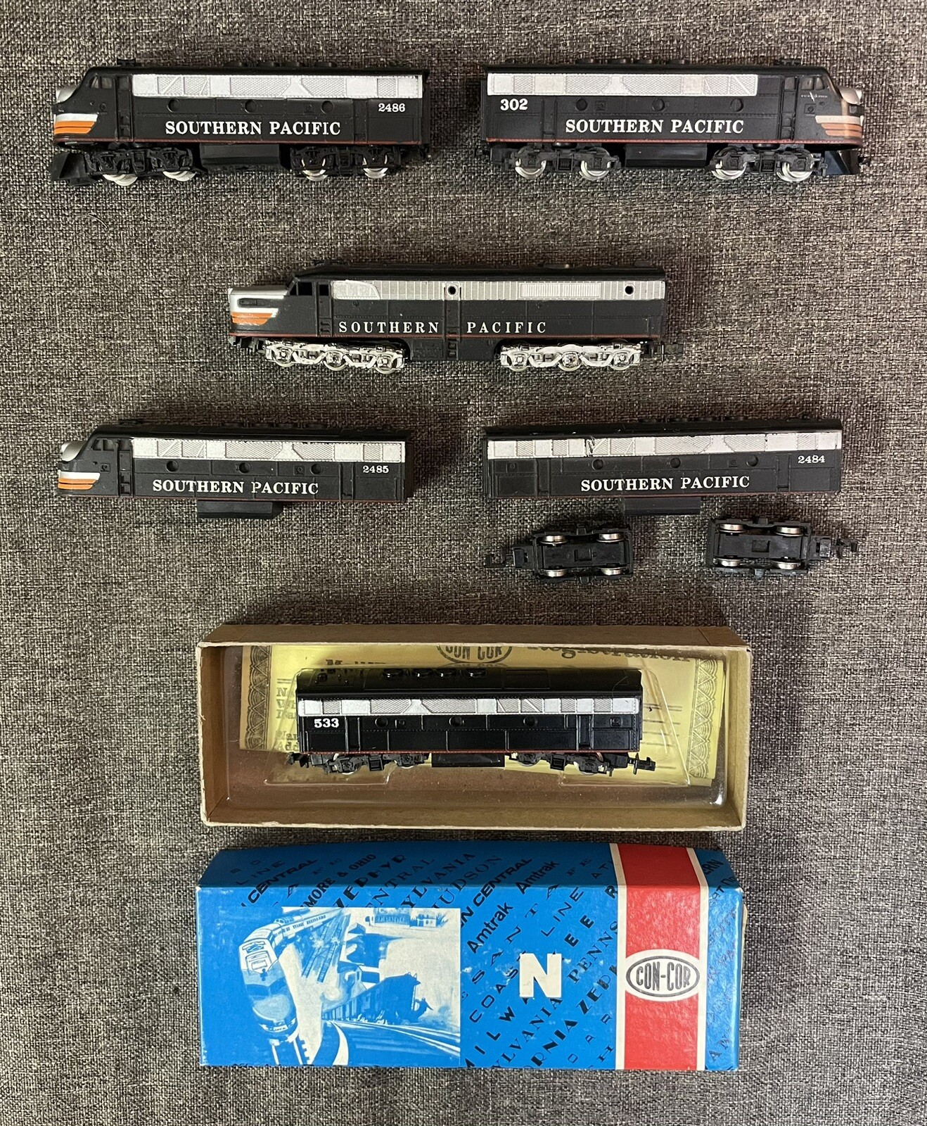 N Scale Con-Cor SP Southern Pacific "Black Widow" Dummy Alco PA-1, F3 ...