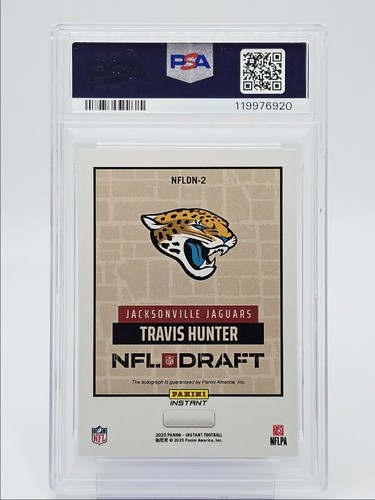 TRAVIS HUNTER 2025 PANINI INSTANT NFL DRAFT NIGHT ROOKIE B RC AUTO PSA ...