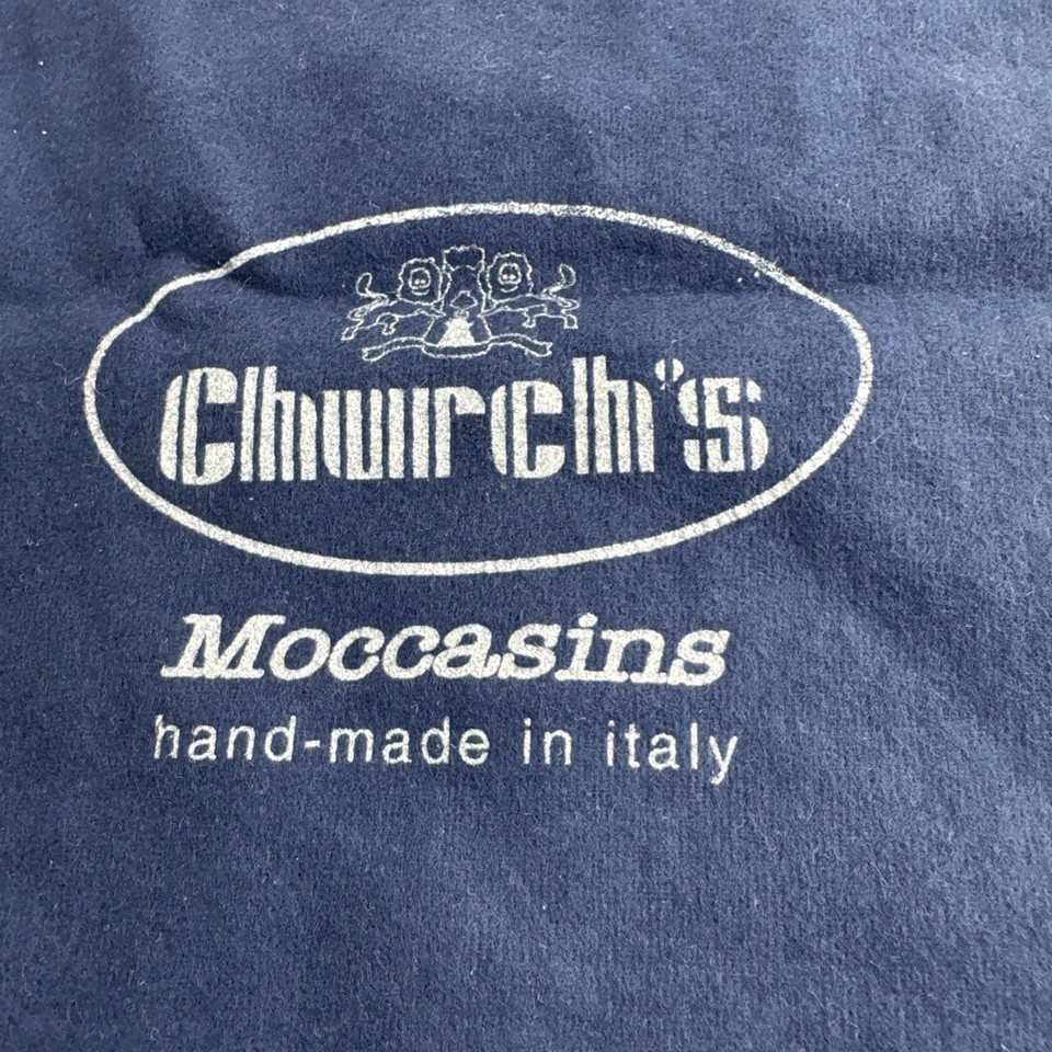 Vintage Two Church's brand blue fabric shoe dust bags Hand - Made In ...