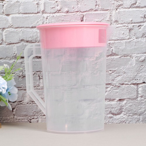 Cold Water Bottle Large Container Iced Tea Pitcher with Lid Jug Pink | eBay