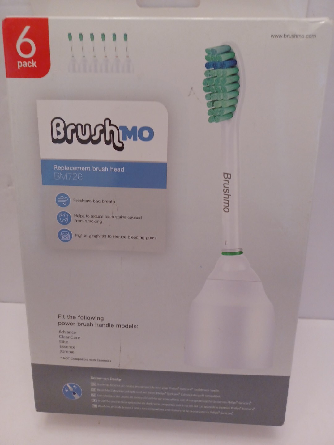 BRUSHMO TOOTH BRUSH HEADS 6-Pack MODEL BM726 *CLEAN CARE/ELITE/ESSENCE ...