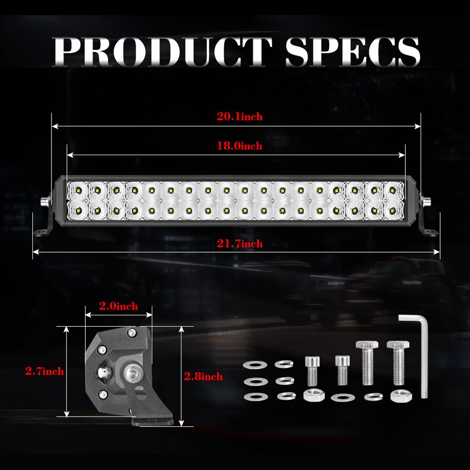 Behind Grille Mount 20" LED Light Bar Work Lamp For 2011-21 Jeep Grand ...