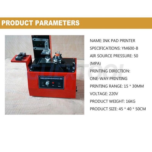 Electric Sealed Ink Cup Pad Printer Date Number Logo Printing Machine YM600-B | eBay