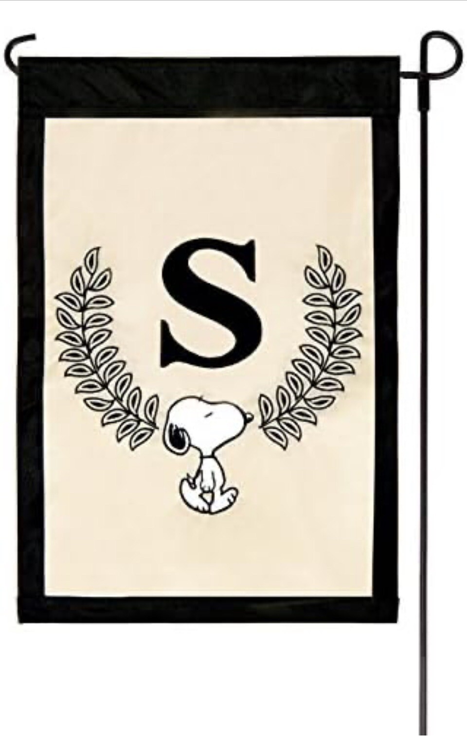 Jetmax Peanuts Snoopy Monogram "S” Applique Garden Flag 12”x 18” (80138 ...