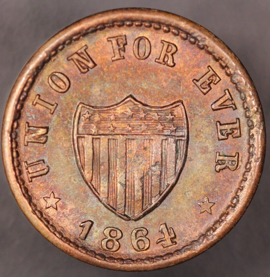 1864 CIVIL WAR TOKEN-TONED-INDIAN PRINCESS/UNION FOREVER - LOT 8810 | eBay