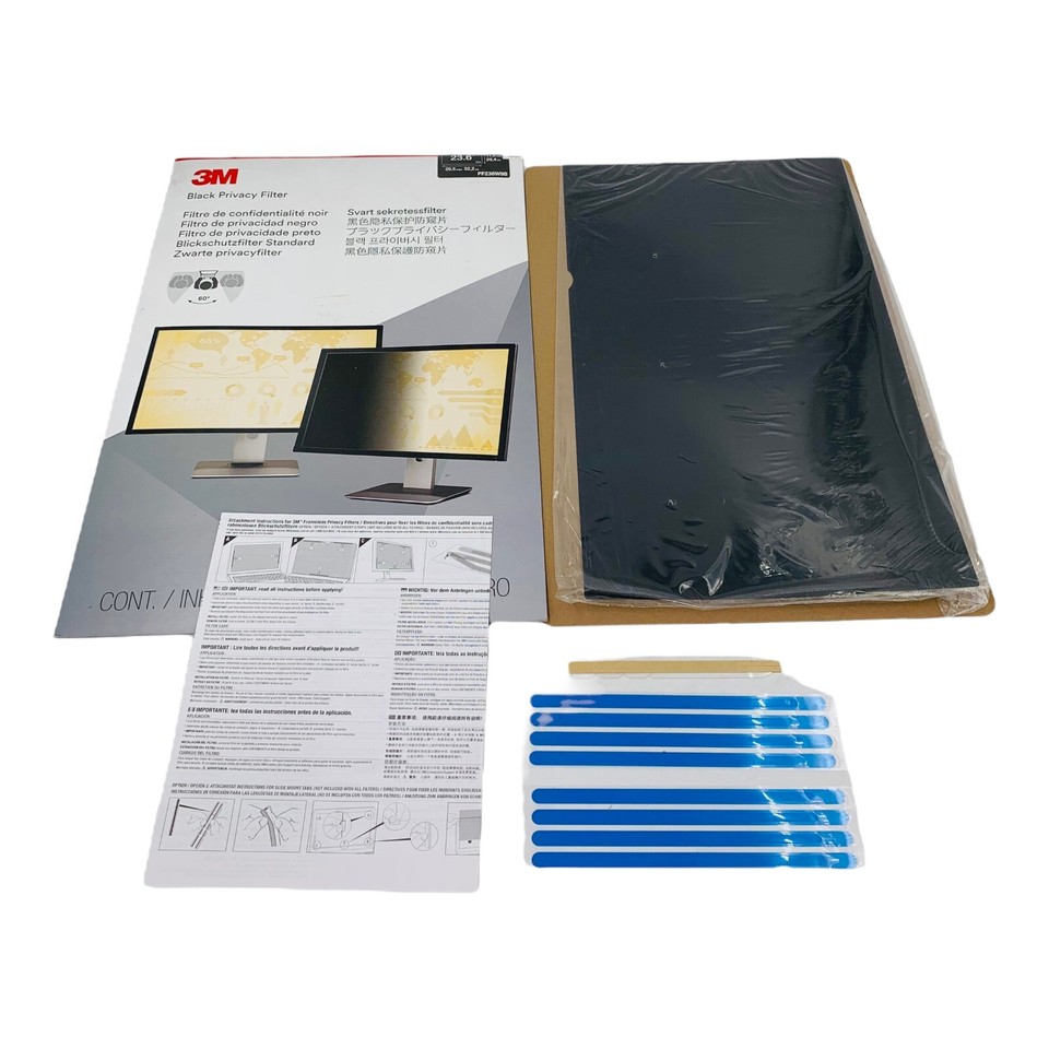 3M Black Privacy Filter for 23.6" Widescreen Monitor 16:9 PF236W9B | eBay