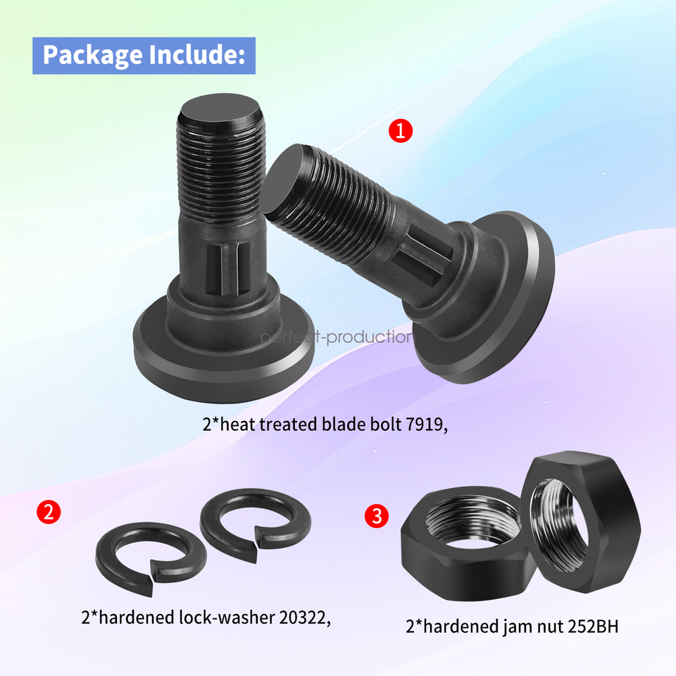 For Bush Hog Rotary Cutter Blade Bolt Kit Code 63607 7919, 252BH, 20322 ...