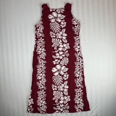 HAWAIIAN RESERVE COLLECTION Dress Womens Small Red Tropical Flower ...