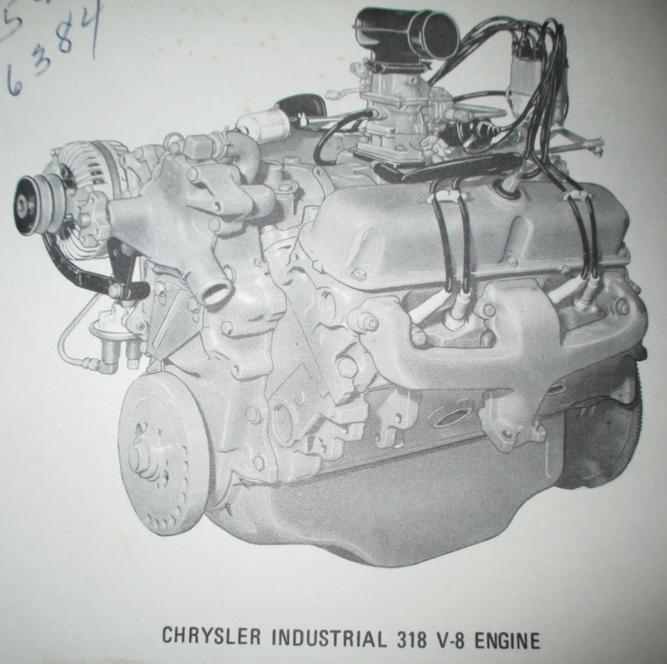 Oliver V-8 Chrysler 318 Engine Parts Catalog Manual (fits 545 Combine ...