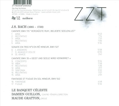 DAMIEN GUILLON / LE BANQUET CÉLESTE BACH: CANTATES BWV 170 & 35 NEW CD ...