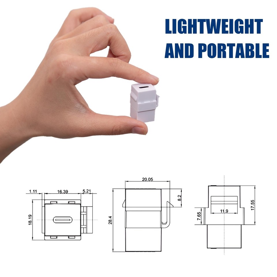 BERLAT USB C Keystone, C Keystone Jack Insert Adapters 3 Pack - White ...