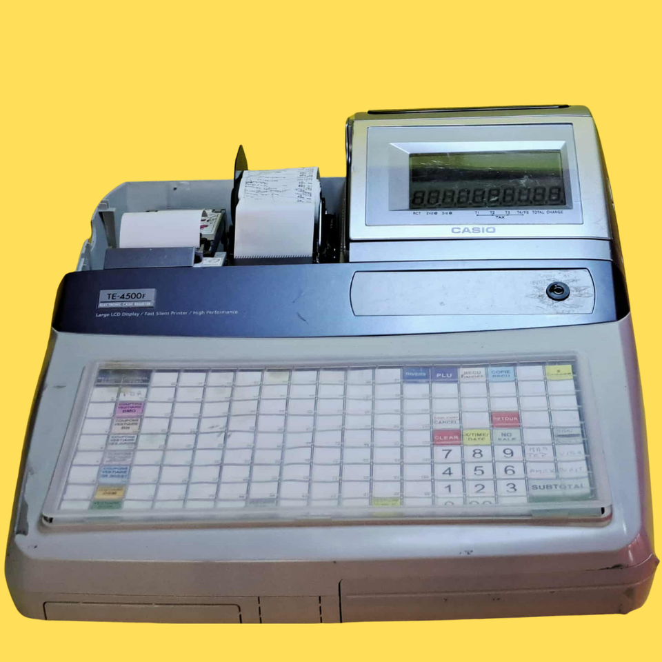 ⚡UNTESTED CASIO TE-4500F ELECTRONIC CASH REGISTER POS MACHINE BUSINESS ...