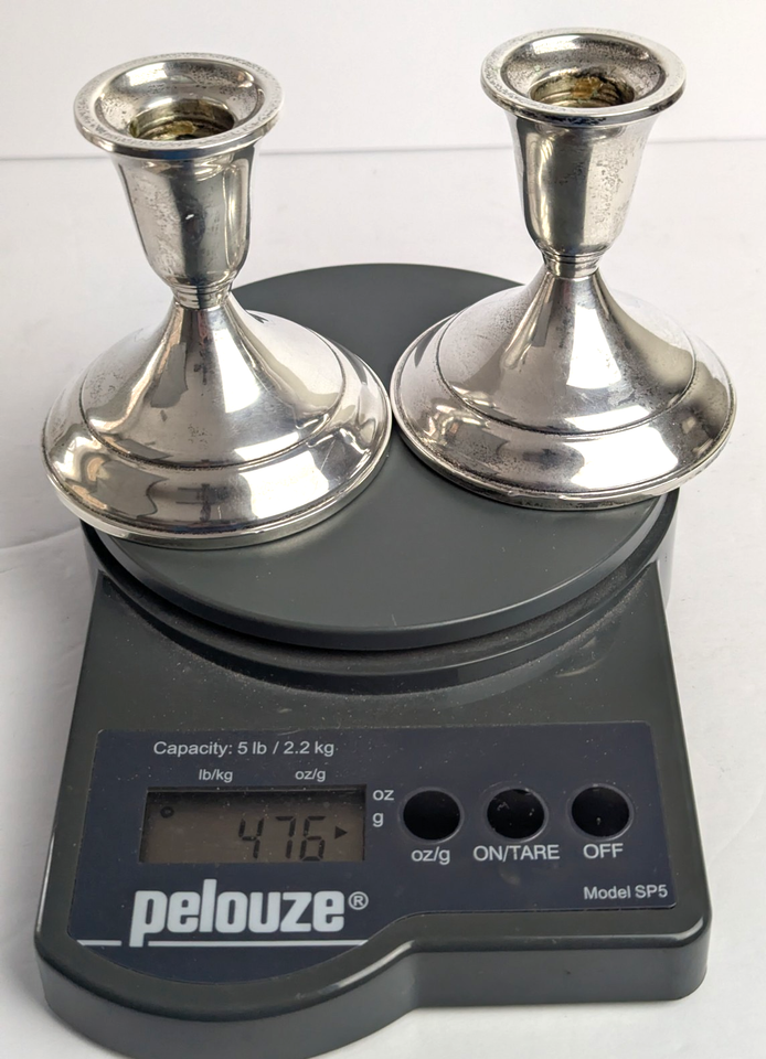 Sterling Silver Towle #512 Estate Vintage Weighted Candlestick Holders ...