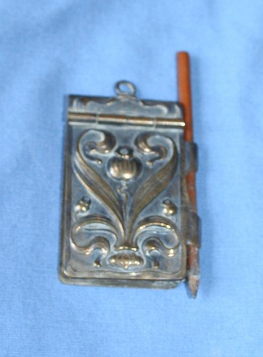 Antique Art Nouveau Chatelaine Dance Card NotePad Pendant Necklace ...