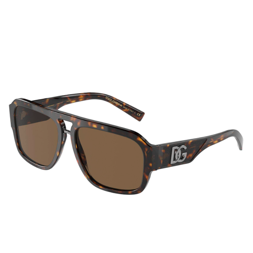 Dolce & Gabbana DG4403 502/7 Sunglasses Pilot Havana Brown Lenses Logo ...