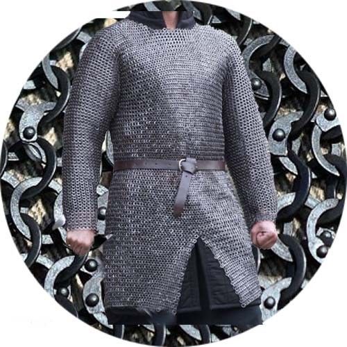 9mm Riveted Chainmail Armor Medieval Chain mail Hauberk Medium Size ...