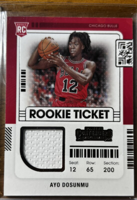2021-22 Contenders Ayo Dosunmu Rookie Ticket Patch RC Chicago Bulls # ...