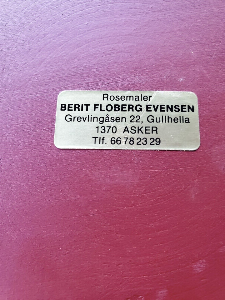 Vintage Norwegian Asker Rosemaling Folk Art Plate Signed Berit Floberg Evensen | eBay