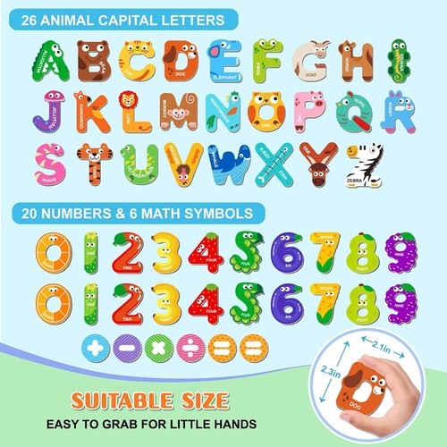 Magnetic Letters and Numbers, Fridge Alphabet Magnets for Multi Color ...