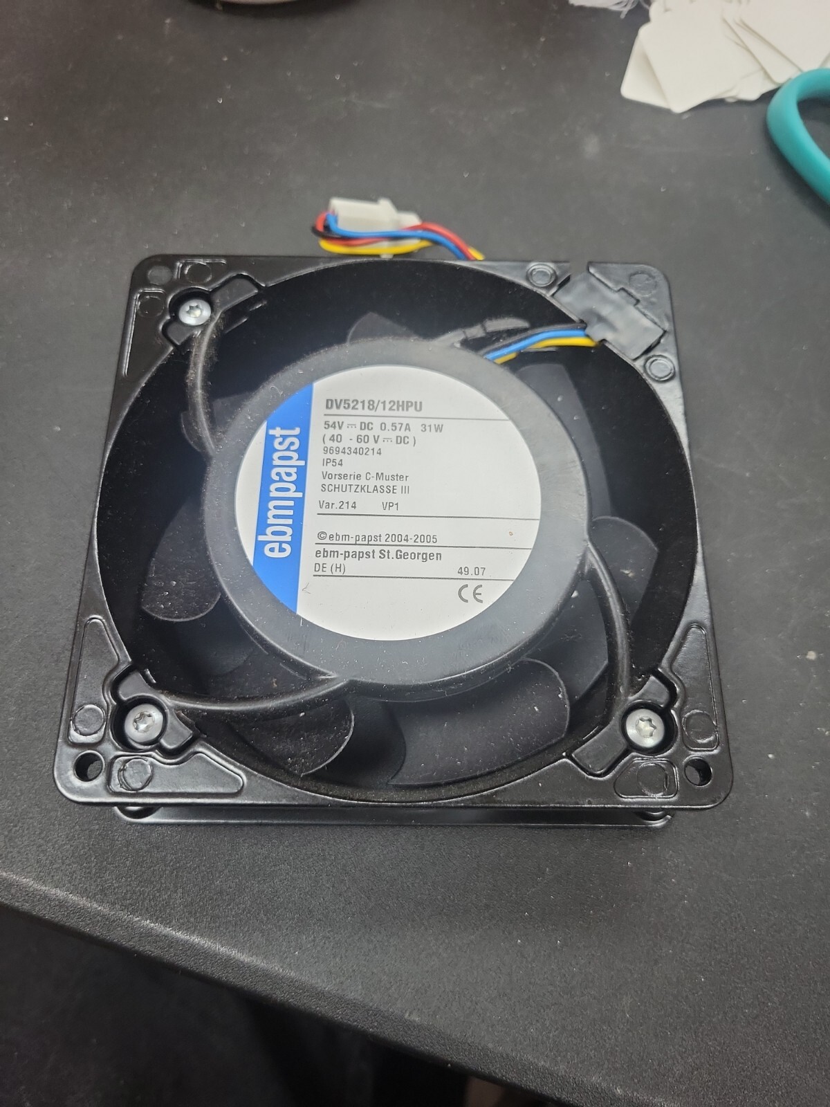 EBM Papst DV5218/12HPU, 9694340214 Component Fan (54VDC, 0.57A, 31W) | eBay