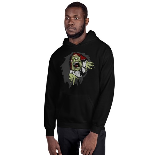 Flesh Eating Zombie Ripping Through Chest Horror Unisex Hoodie ...