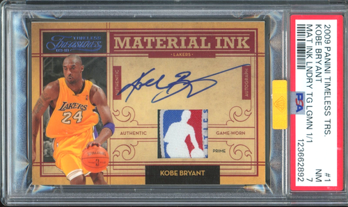 2009 Timeless Treasures Kobe Bryant CHAMP LOGOMAN Patch AUTO 1/1 PSA 7 ...