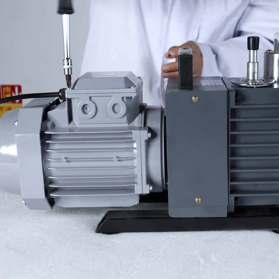 Lab Industrial 2 Stage Oil-sealed Rotary Vane Vacuum Pump 370W 0.06Pa ...