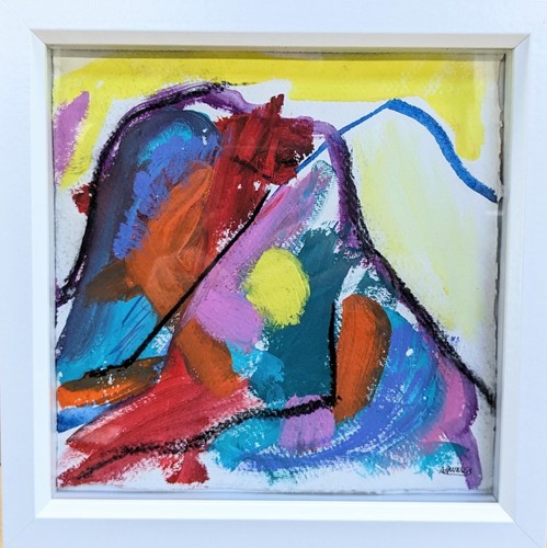 ROCK SEASCAPE 2 ABSTRACT NIGEL WATERS ORIGINAL PAPER PAINTING SIGNED ...