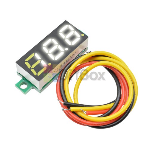 0.28” 3 Wires Digital Voltmeter DC 0-100V White LED Diaplay Panel ...