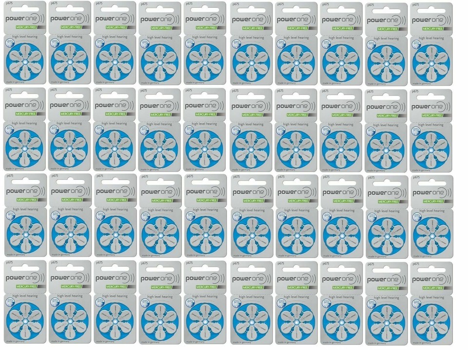 Powerone Hearing Aid Battery Size P675 - 6 batteries to 240 batteries ...