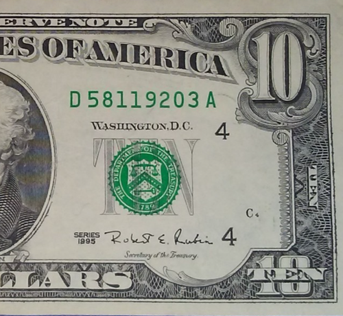 $10 1995 FEDERAL RESERVE NOTE ** PAPER CURRENCY | eBay