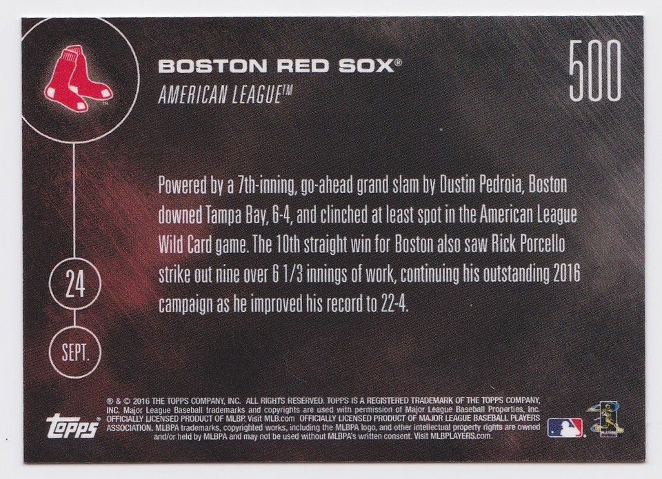 2016 Topps Now #500 Red Sox Win Dance Repeat /513 Mookie Betts | eBay