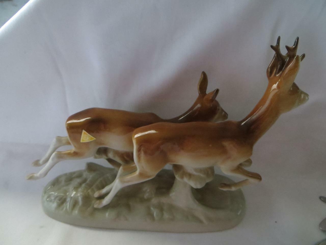 Royal Dux Buck & Doe Leaping Deer Figurine Statue | eBay