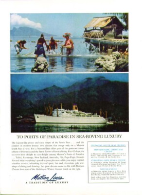 To ports of paradise in sea-roving luxury S S Monterey Matson Lines ad ...