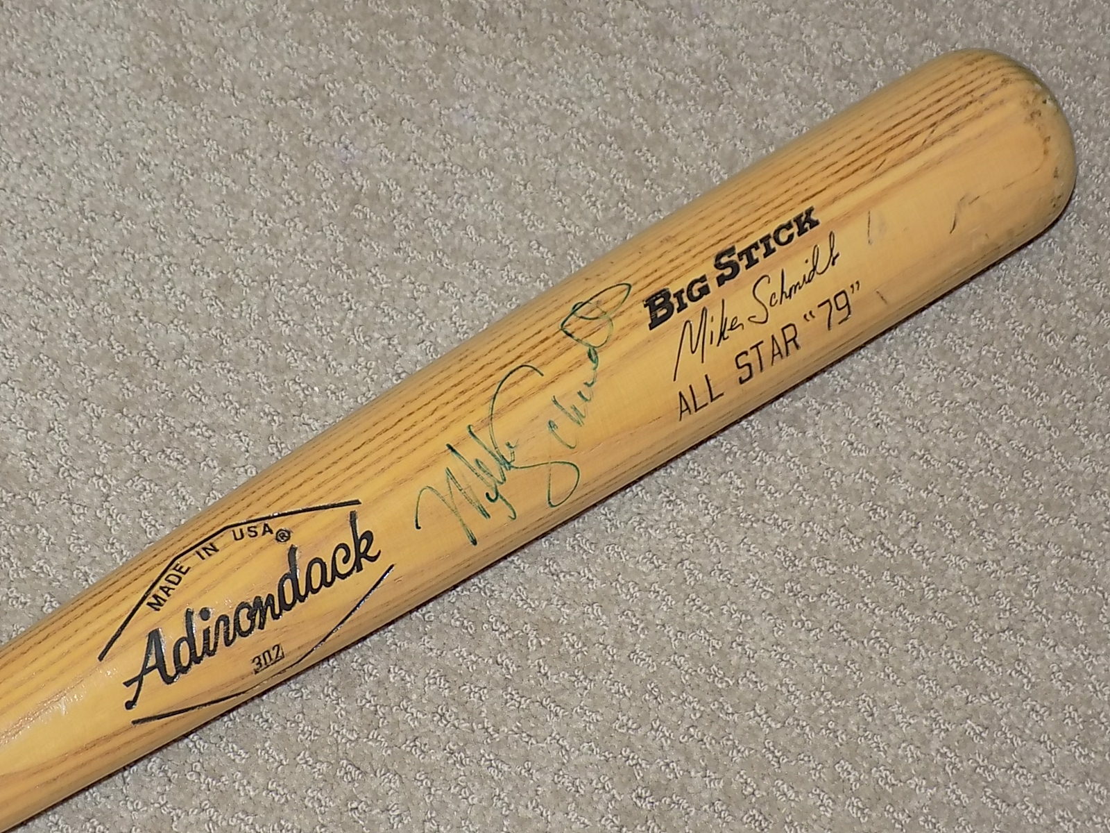 Mike Schmidt Adirondack 1979 All Star Game Signed Bat Philadelphia ...