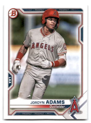 Jordyn Adams 2021 Bowman Baseball #BP-30 Los Angeles Angels Prospects ...