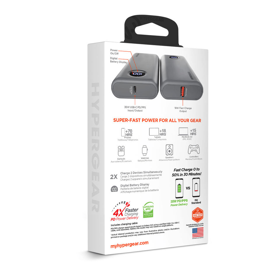 HyperGear PowerPack PRO+ 20000mAh 20W Power Bank Charging 2 Devices at ...