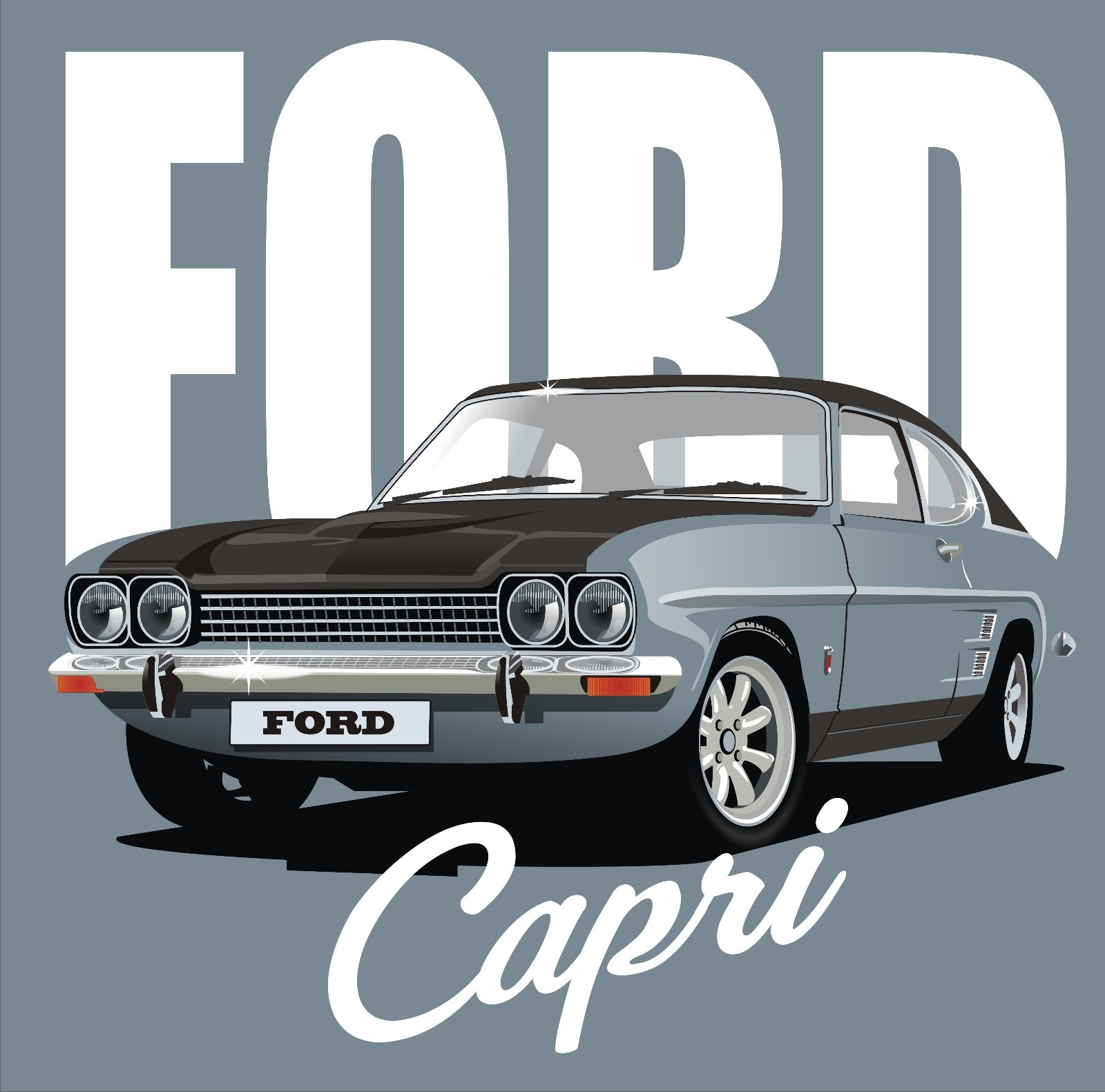 Ford Capri T Shirt Retro Vintage Car Design Tee Nostalgic Men's Gift ...